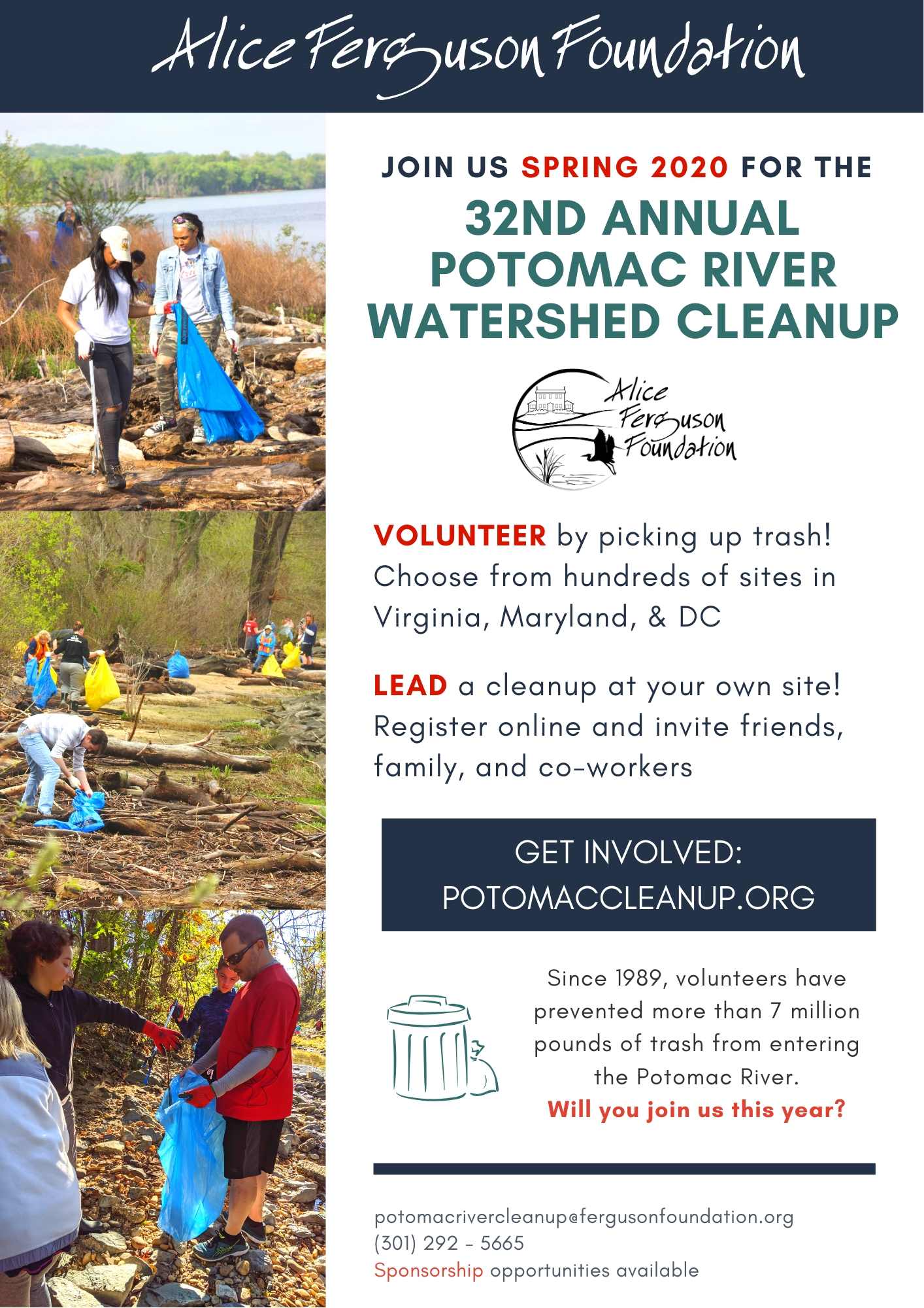 April 18, 2020: 32nd Annual Potomac River Watershed Cleanup ...